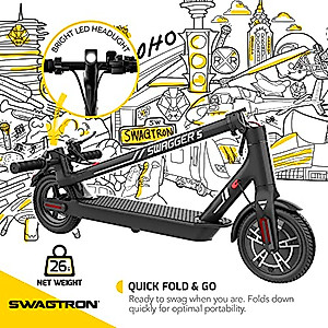 Swagtron SG-5 Swagger 5 Boost Commuter Electric Scooter with Upgraded 300W Motor