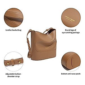 Cnoles Tote Bags Genuine Leather Hobo Shoulder Satchel Crossbody Bag Purses And Handbag for Women Ladies Top Handle Purse Brown