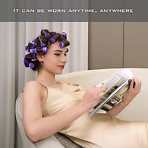 Amzpus 36 Pieces Foam Sponge Hair Rollers - Purple (2.8x0.98inch), Hair Styling Curlers for Hair