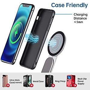 RISLG Laptop Phone Holder, Magnetic Phone Holder, Wireless Charging Monitor Stand, 2 in 1 Portable Foldable Laptop Phone Mount, Portable Foldable Monitor Side Mount Bracket