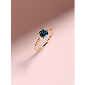 YoTreasure 0.96 ct. t.w. London Blue Topaz Solitaire Ring 10kt Yellow Gold Jewelry