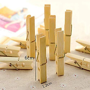 Bamboo Clothespins Heavy Duty Wooden Clothespins Clothes Hanging Pegs Washing Line Airer Wood for Indoor Outdoor 20 Pcs