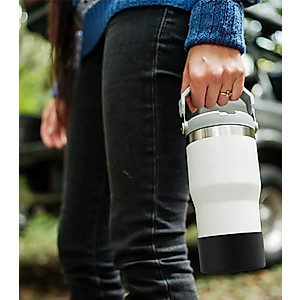 Airboat Upgrade 2PCS Protective Silicone Boot Bumper for Stanley Quencher Adventure 40oz 30oz IceFlow 20oz 30oz Tumbler, Water Bottle Bottom Sleeve Cover Accessories for Stanley Mug Cup(Light Grey)