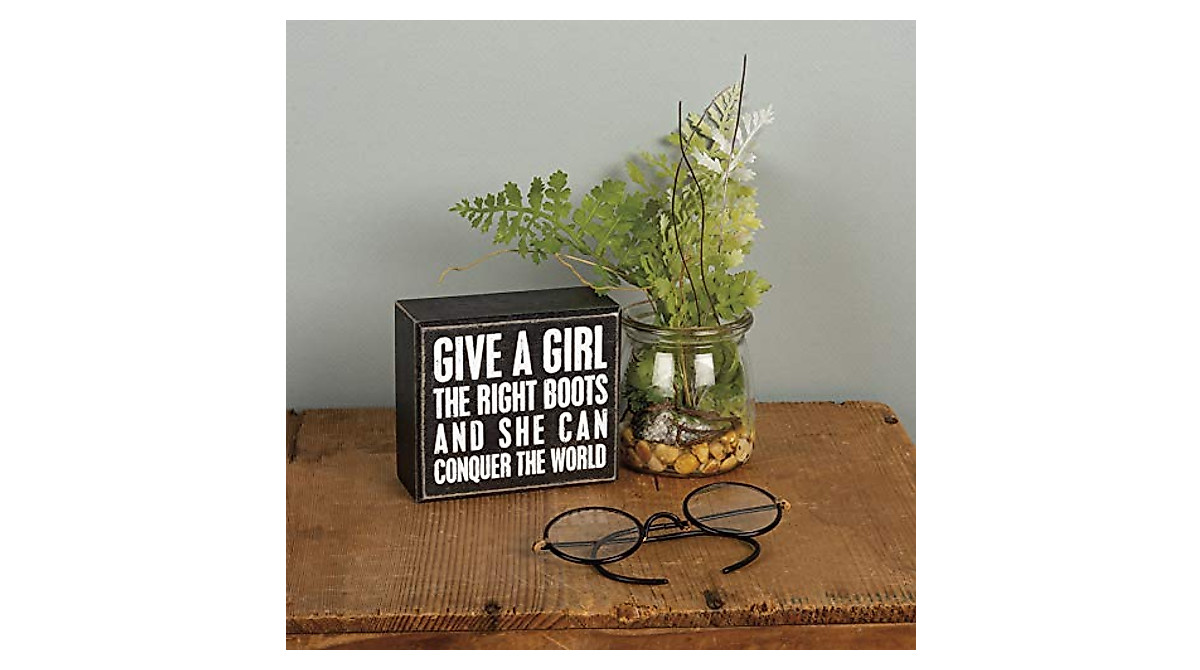 Conquer the World Box Sign by Primitives by Kathy