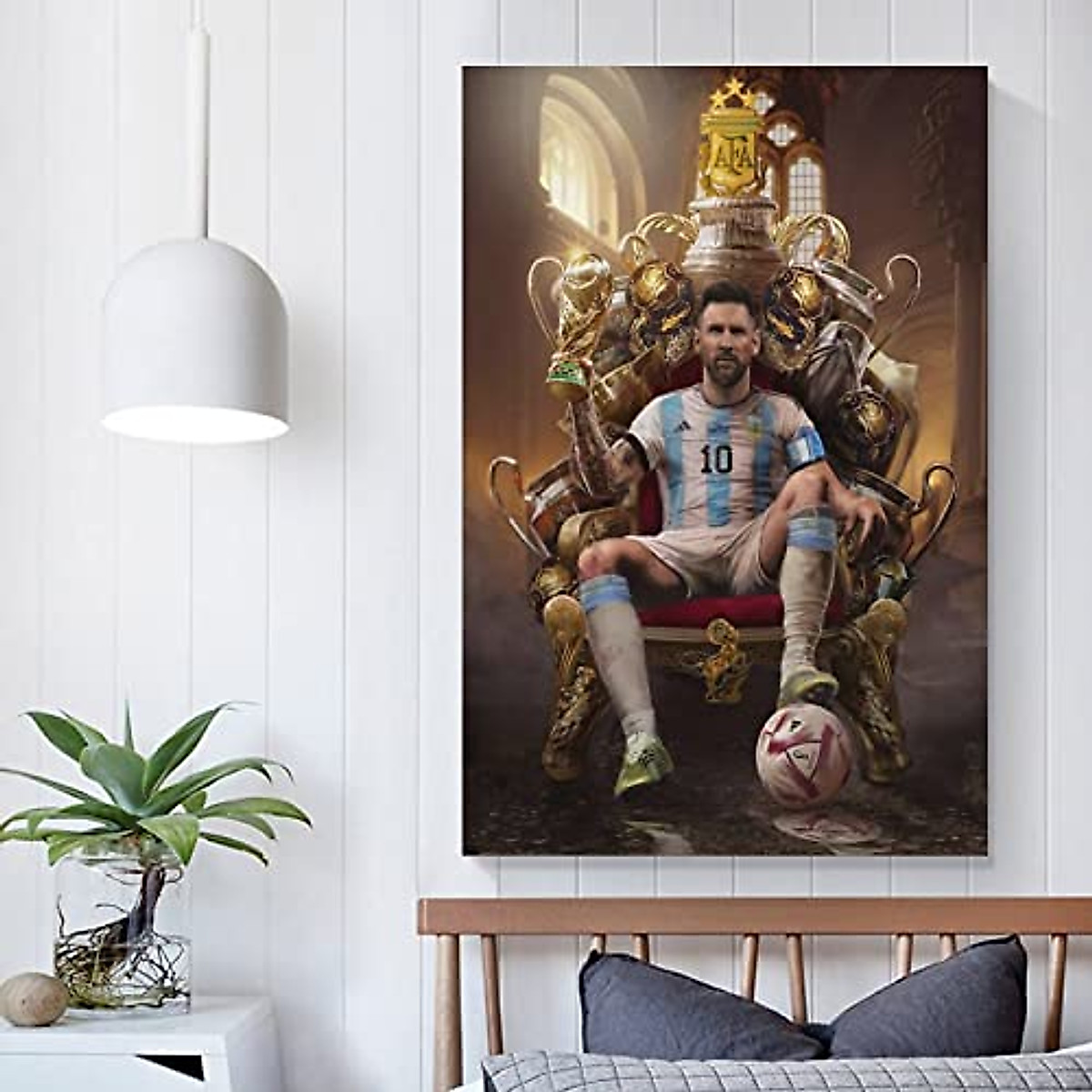 Wall Posters M-essi Champion Poster Football Superstar Lionel M-essi Poster Decorative Painting Bathroom Decor Living Room Canvas Wall Art UnFramed-3,16x24inch(40x60cm)