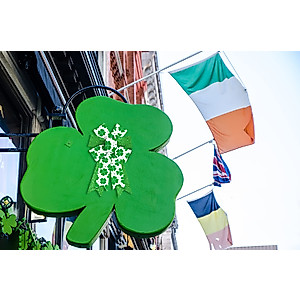 ALIBBON 2Pcs St. Patrick's Day Bows for Wreaths, St Patrick's Wreath Bows, Glitter Green Bows for Crafts, Irish St. Patrick's Day Decor, Green Shamrock Bows for Parades Party Supplies Decorations