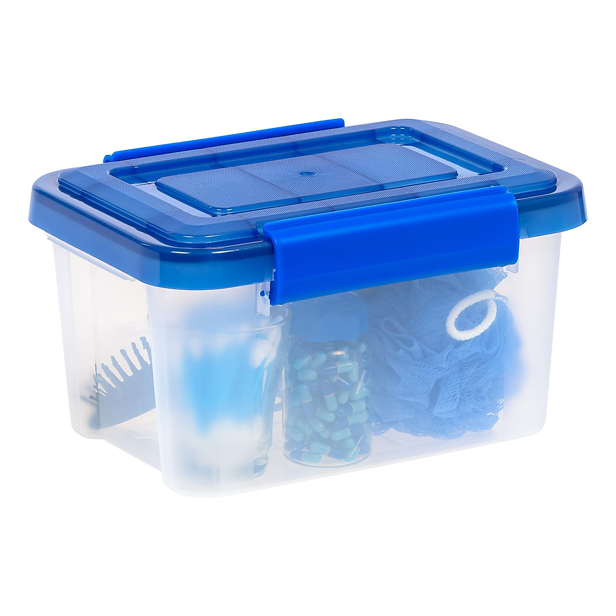 IRIS USA 5Pack 6.5qt WEATHERPRO Airtight Plastic Storage Bin with Lid and Seal and Secure Latching Buckles