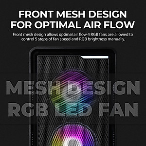Zalman M3 Plus Micro ATX RGB Gaming PC Case - mATX / Mini-ITX - 4x 120mm Static RGB Fans Preinstalled - Mesh Front Panel - Tempered Glass Side Panel