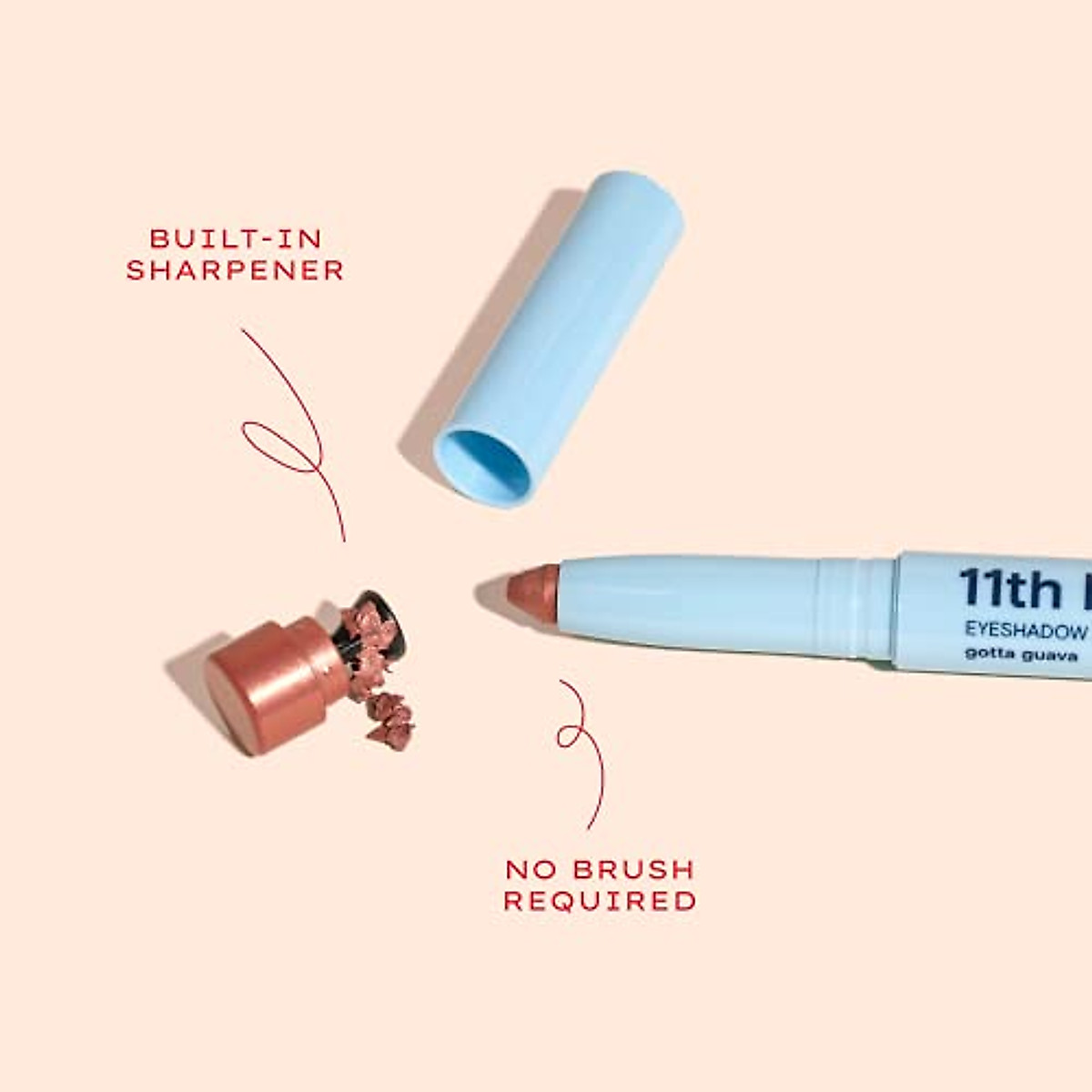 ALLEYOOP 11th Hour Cream Eye Shadow Sticks - Gotta Guava (Shimmer) - Award-winning Eyeshadow Stick - Smudge-Proof and Crease Proof for Over 11 Hours - Easy-To-Apply and Compact for Travel, 0.05 Oz