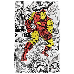 Marvel Iron Man Comic Collage Silky Touch Super Soft Throw Blanket 36" x 58"