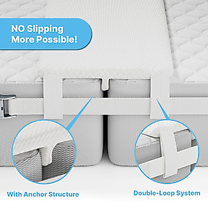 HUGCHG Bed Bridge Twin to King Connector Kit,12" Extra Wide Bed Gap Filler,Adjustable Mattress Connector with Straps for Twin Beds