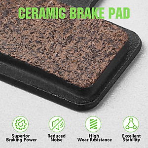 Zacro 2 Pairs Bike Brake Pads, Ceramic Bicycle Disc Brake Pads Fit for Tektro Shimano TRP Deore Br-M575 B01s Mt200 M525 M515 T615 T675 M505 M495 M486 M485, Mountain MTB Ebike Brake Pads Replacement