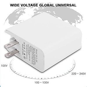 【𝐂𝐡𝐫𝐢𝐬𝐭𝐦𝐚𝐬 𝐆𝐢𝐟𝐭】 18W Charger, High Temperature Resistance 4 Port Charger, Durable PD Dual Chip Built-in Intelligent Chip for Traveling Outdoor Business(U.S. regulations)