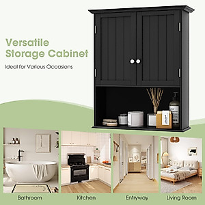 WATERJOY Medicine Cabinet with 2 Doors and an Adjustable Shelf for Living Room