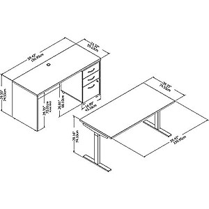 Bush Business Furniture Studio C Home-Office-desks, Platinum Gray