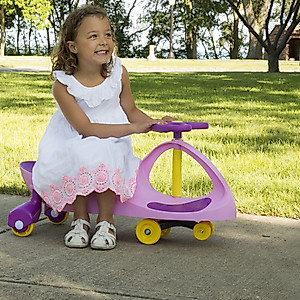Lil' Rider Wiggle Car Ride On Toy – No Batteries, Gears or Pedals – Twist, Swivel, Go – Outdoor Ride Ons for Kids 3 Years and Up, M370049, Large, Pink