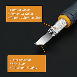 MulWark 136-Piece Precision Hobby Knife Set - Exacto Knife Set for Modeling - Craft Knife Magnetic Customized Handle with Chiseling Blade, Stencil Edge Blade, Fine Point Blade Included 120#11 blades