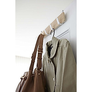 YAMAZAKI Home Ply Over The Door Hooks - Hanging Coat Rack, Beige, small