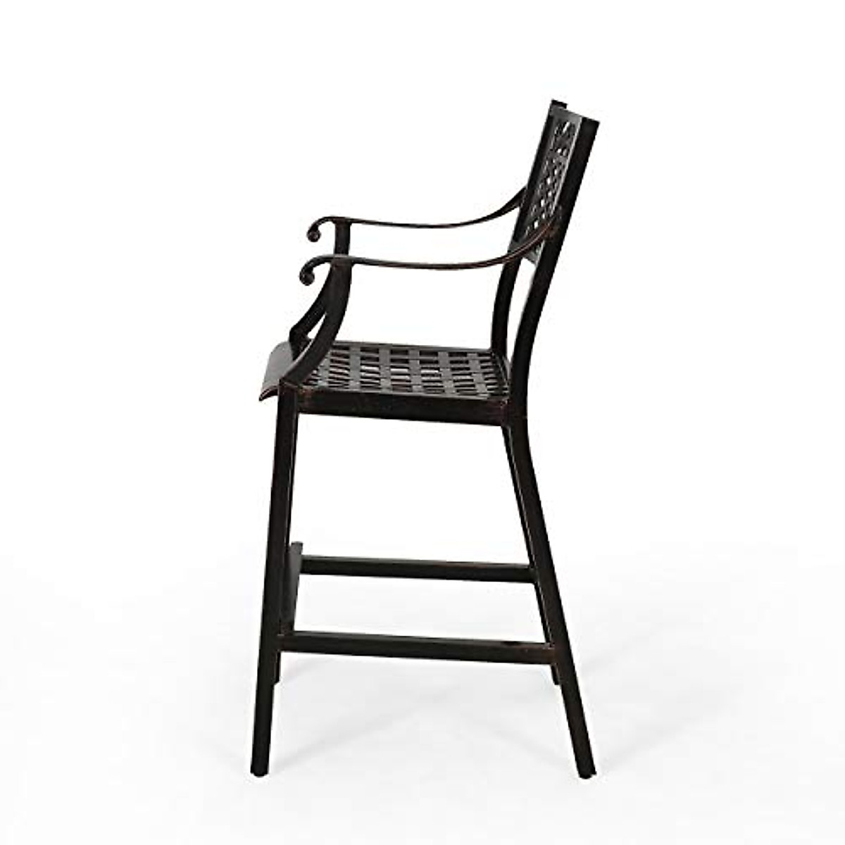 Christopher Knight Home Athena Outdoor 29" Aluminum Barstool (Set of 2), Copper Finish