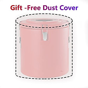 Insulated Soup Pan Carrier Portable Commercial Hot -Cold Hot Box Food Warmer Large Insulation Barrel Cooler Carrier 15Qt 18/8 Stainless Steel Lining with Dust Cover (Red, 13Qt)