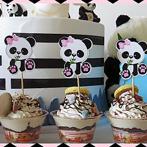 Welliboom Cute Cartoon Panda Birthday Party Supplies with Banner,Children Party Decoration, Girl Birthday Party Decoration Full Birthday Set 67PCS For Birthday Party