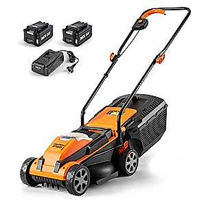 LawnMaster CLM2413A Cordless 13-Inch Lawn Mower 24V Max with 2X4.0Ah Battery and a Charger