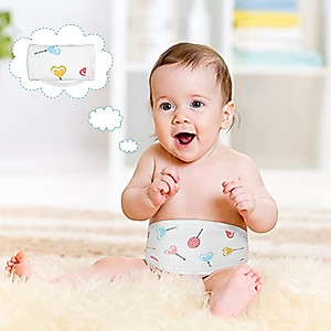8 Pcs Cartoon Cotton Baby Infant Umbilical Cord Belly Bands Baby Belly Protector Baby Belly Button Band Baby Bellies Umbilical Hernia Belt Soft Newborn Navel Belt for 0-12 Months Babies, 4 Styles