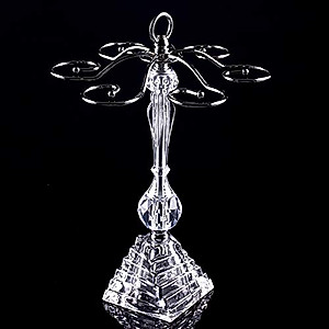 XINDAM 6 Hook Design Tabletop Stemware Rack/Rotate 6 Wine Glass Storage Holder Stand Air Drying Rack，Perfect for Bar, Wine Cellar, Basement, Cabinet, Pantry, etc