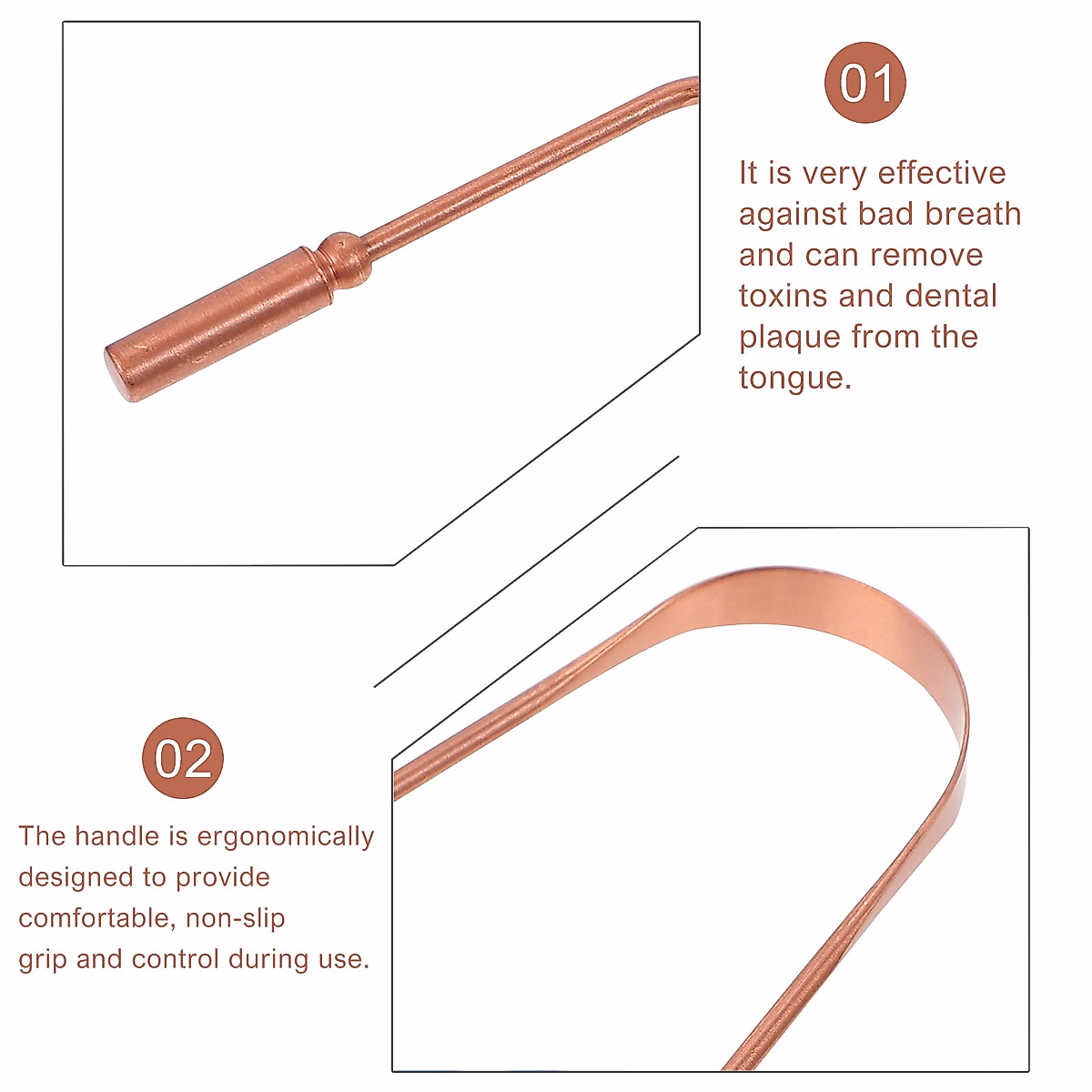 FOMIYES Scraper, Copper Brush with Travel Case, Cleaning Tool Oral Care Tool for Bad Breath