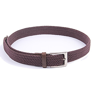 Gelante Canvas Elastic Fabric Woven Stretch Multicolored Braided Belts 2041-Coffee-XL