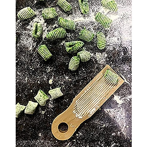 Rounded Gnocchi Board Paddle, Unique Curved Design for Handmaking Italian Gnocchi Pasta. Perfect Ridges that Form the Grooves on the Gnocchi. Easy to Use and Clean. Gnocchi Party at Home.