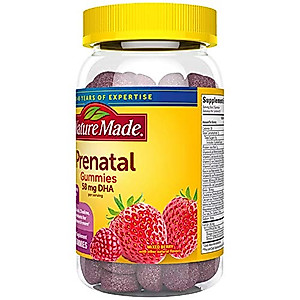 Nature Made Prenatal Gummies with DHA and Folic Acid, Prenatal Vitamin and Mineral Supplement for Daily Nutritional Support, 60 Gummies, 30 Day Supply