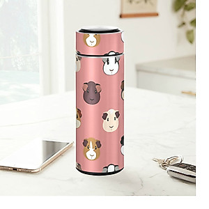 Glaphy Cartoon Guinea Pig Pink Water Bottle, BPA-Free, Stainless Steel, 17 oz Insulated Water Bottles Kids, for School, Office, Gym, Sports, Travel, 500ml
