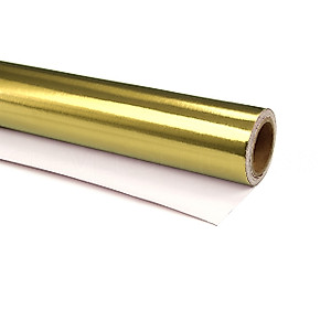 CleverDelights Metallic Gold Wrapping Paper - 30" x 300" JUMBO Roll - 62.5 Sq Ft - Shiny Premium Gift Wrap Paper