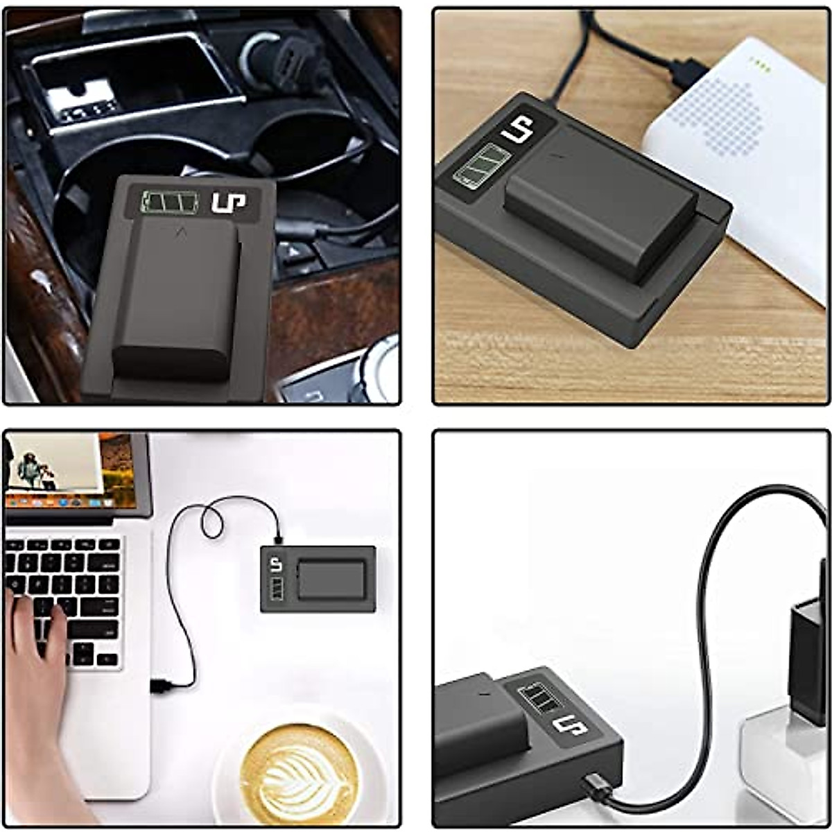 NP-FW50 Battery Charger, LCD Dual Charger Compatible with Sony Alpha A6000, A6400, A6100, A6300, A6500, A5100, A7, A7 II, A7R, A7R II, A7R2, A7S, A7S II, A7S2, A5000, A3000, RX10, NEX-3/5/7 Series
