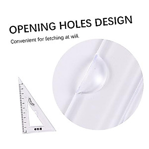 Operitacx 4 Set Clear Ruler Math Protractor Straight Ruler Triangular Ruler Geometry Ruler Ruler Suit Tools for Rulers Plastic Ruler Stationery Unisex to Draft