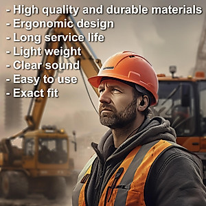 HQRP 4-Pack D Shape Earpiece Headset PTT Mic Compatible with Motorola CP250, CP300, RDV-2080D, RDV-5100, VL50 Sun Meter