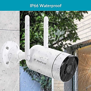 Pinfocal Security Camera System Wireless, 4pcs 2K Outdoor WiFi IP Security Camera with Spotlight, Long-Range WiFi, 2-Way Audio, 8CH All-in-One NVR with 12'' IPS HD Monitor, 1TB HDD for 24/7 Recording