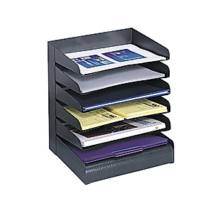 SAF3128BL - Safco Slanted Shelves Steel Desk Tray Sorter