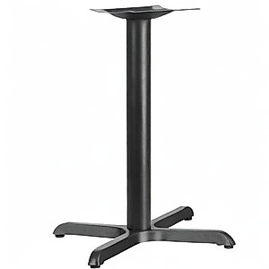 Flash Furniture Beverly 23.75" x 30" Restaurant Table X-Base with 3" Diameter Table Height Column, Commercial X-Base Cast Iron Table Base, Black