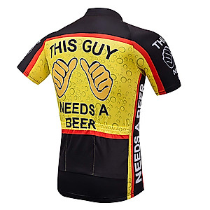 MOXILYN Men’s Short Sleeve Cycling Jersey Mountain Bike Shirts MTB Tops Zipper Pockets Reflective