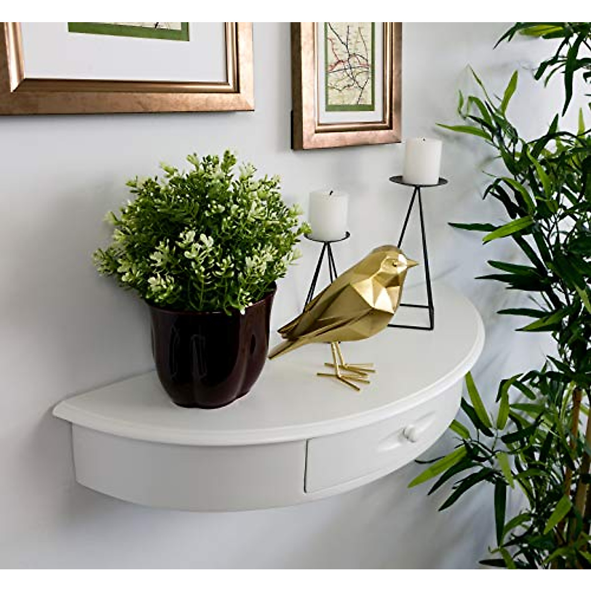 kieragrace Providence Morris Half Moon Shelf - White, Matte Finish