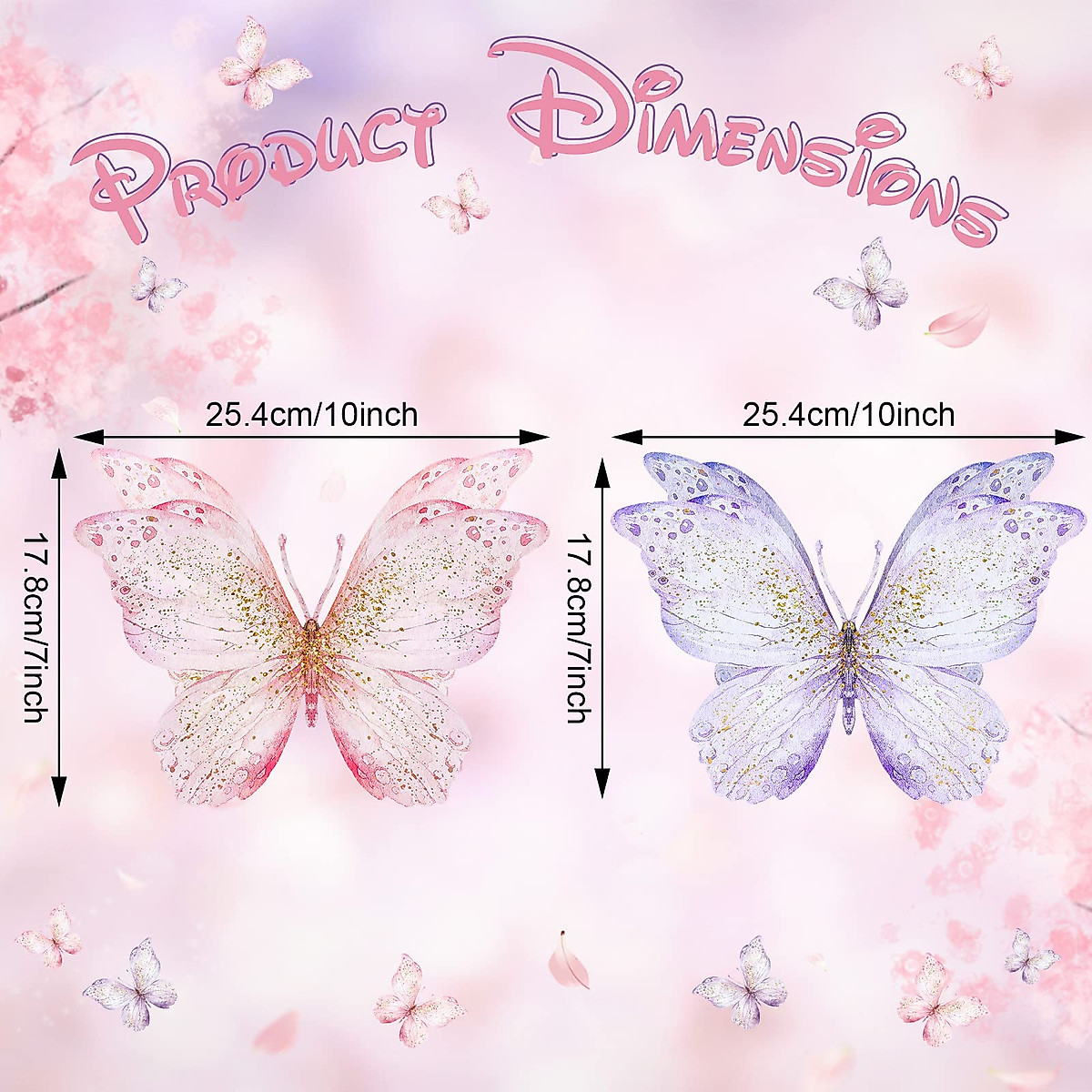 Wesiti 18 Pieces Butterfly Baby Shower Birthday Decorations Butterfly Party Tables Centerpieces 10 x 7 Inch Pink Purple Butterflies Table Toppers for Wedding Birthday Party Supplies(Classic Style)