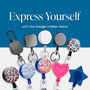 2 Pack Heavy Duty Retractable Badge Holder Reel, Will Well Metal ID Badge Holder with Belt Clip Key Ring for Name Card Keychain [All Metal Casing, 27.5" UHMWPE Fiber Cord, Reinforced Id Strap]