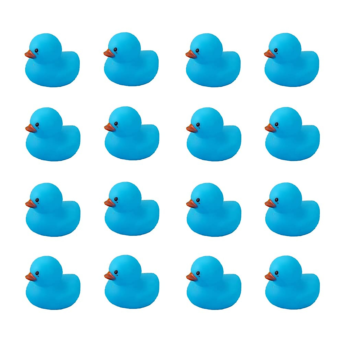 Bath Duck Toys 16 PCS Blue Mini Rubber Ducks Squeak and Float Duckies Baby Shower Toy Party Decoration for Toddlers Boys Girls