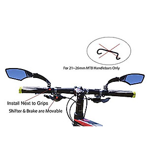 Hafny NEW Handlebar Bike Mirror, HD,Blast-resistant, Glass Lens, HF-MR095 (Anti-glare left)