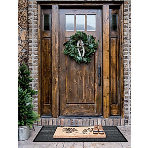 Door Mat Heavy Duty Outdoor Indoor Doormat Low Profile Front Door Mat Large 35x60 inch Gray Striped Entrance Welcome Mats Easy Clean Patio Entrance Mat Waterproof Anti-Skid Rubber Backing