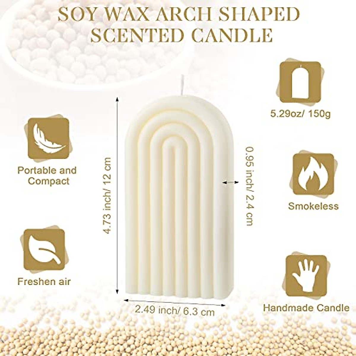 2 Pieces Aesthetic Candles Twist Candle Trendy Candles Arch Shaped Candles Minimalist Geometric Shaped Candles Soy Wax Scented Candle Art Decorative S Shape Candle for Wedding Christmas Birthday Gift