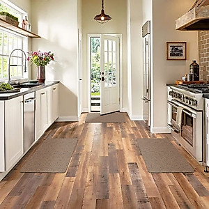 Shape28 Small Area Mat Ultra-Thin Kitchen Rug Entrance Mat with Non Slip Rubber Backing Size 20 inches x 16 inches Color Cappuccino Design 4T