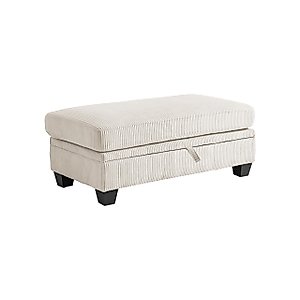 CHIC HOUSE Middle Module for Modular Couch, Corduroy Customizable Chaise, Storage Ottoman for Sectional Sofa, Armrest, Single/Double Seater